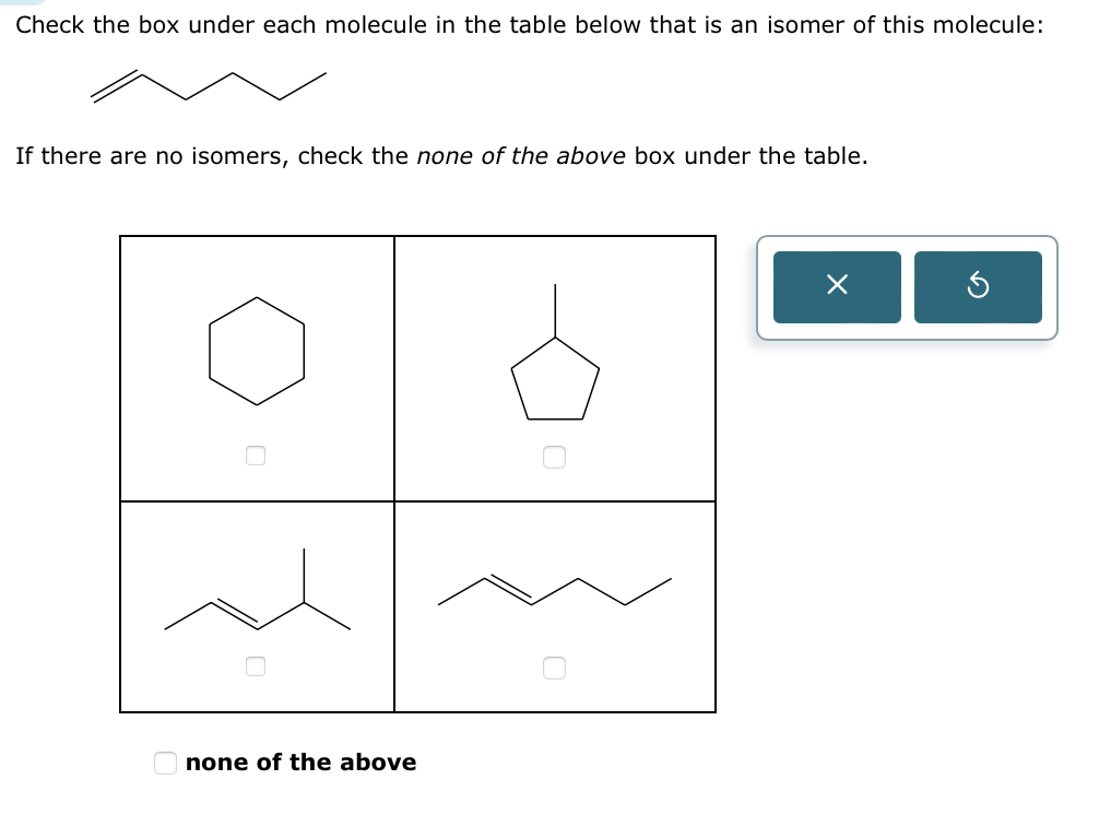 Solved Check the box under each molecule in the table below | Chegg.com