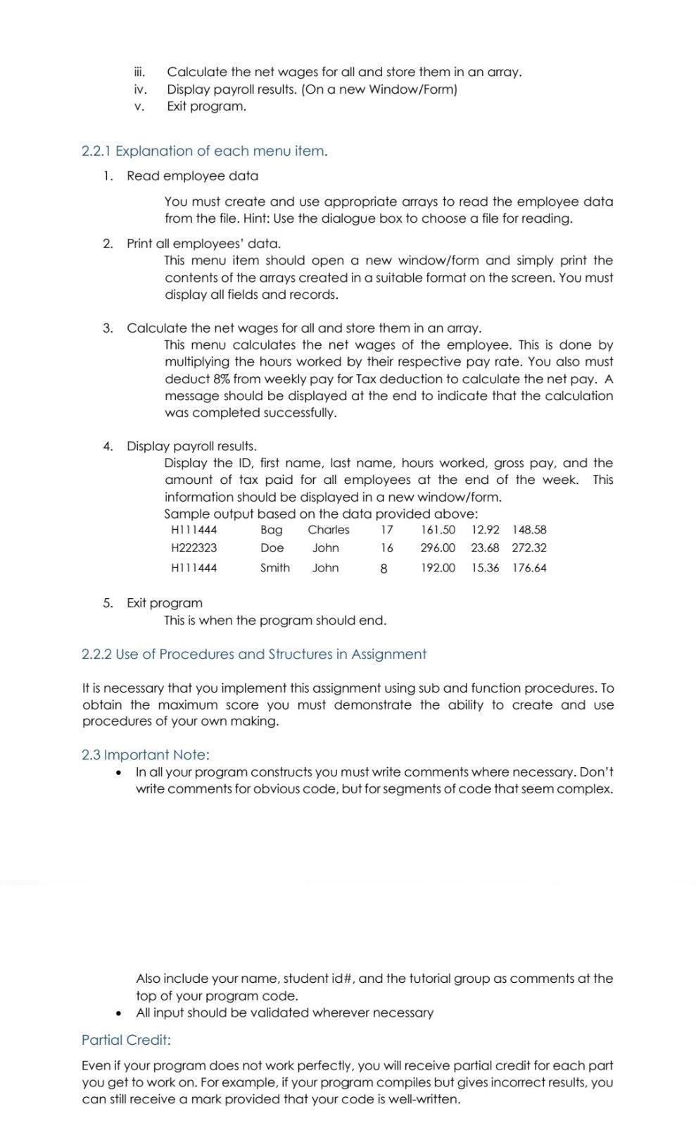 Solved Employee Data: This application will read employee | Chegg.com