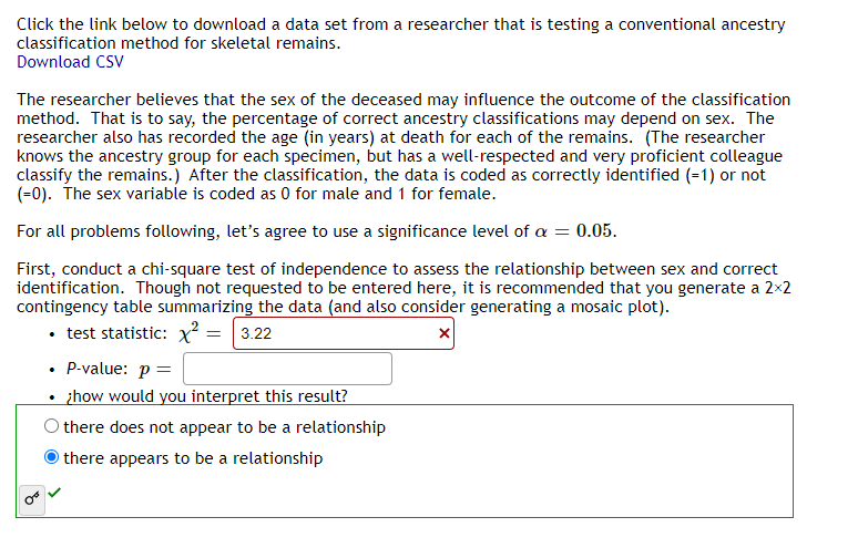 Solved Click the link below to download a data set from a | Chegg.com