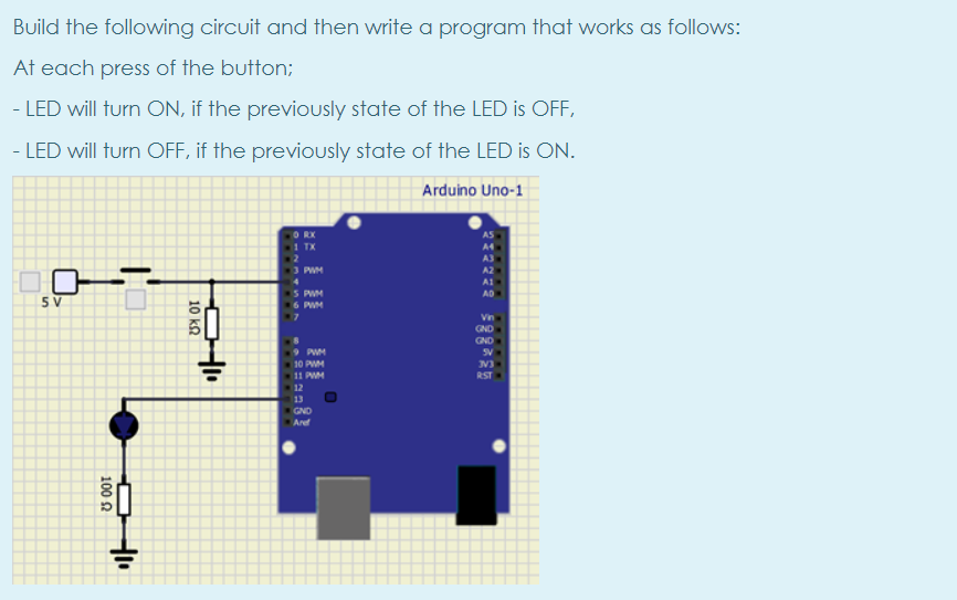 Solved Build the following circuit and then write a program | Chegg.com