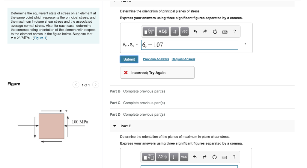 Solved Determine the orientation of principal planes of | Chegg.com