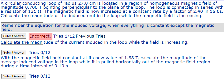 Solved A circular conducting loop of radius 27.0 cm is | Chegg.com