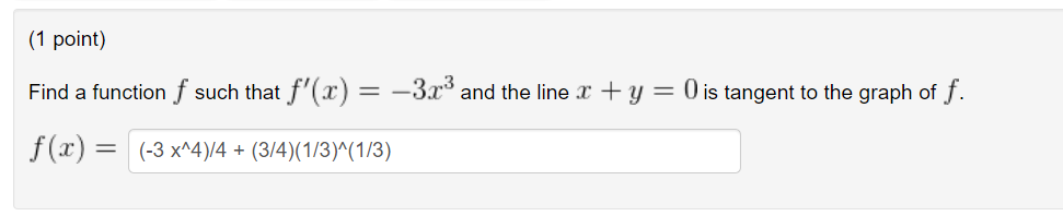 Solved Find a function f such that f′(x)=−3x3 and the line | Chegg.com