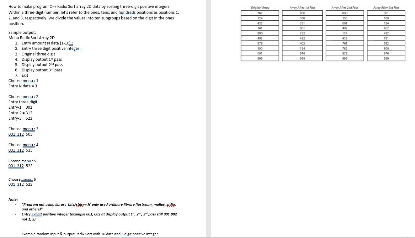 Solved Array After Ist Pass 800 100 How to make program C++ | Chegg.com