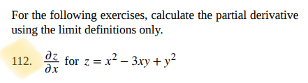 Solved For the following exercises, calculate the partial | Chegg.com