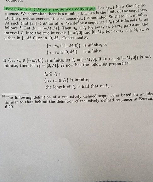 Solved Uuuneu. Exercise 7.4 (Cauchy sequences converse). Let | Chegg.com