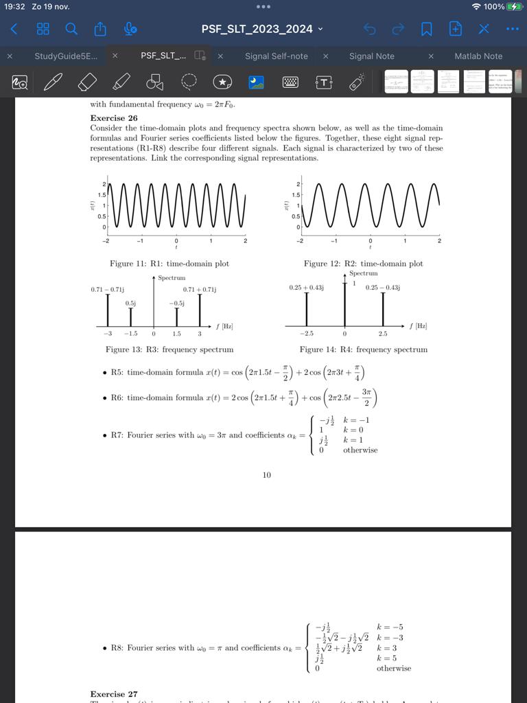 Exercise 26Consider the time-domain plots and | Chegg.com