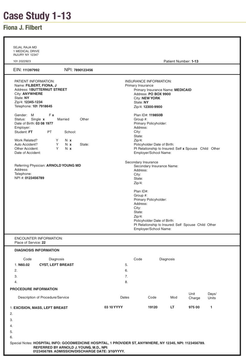 Solved Case Study 1-13 Use the registration form to complete | Chegg.com