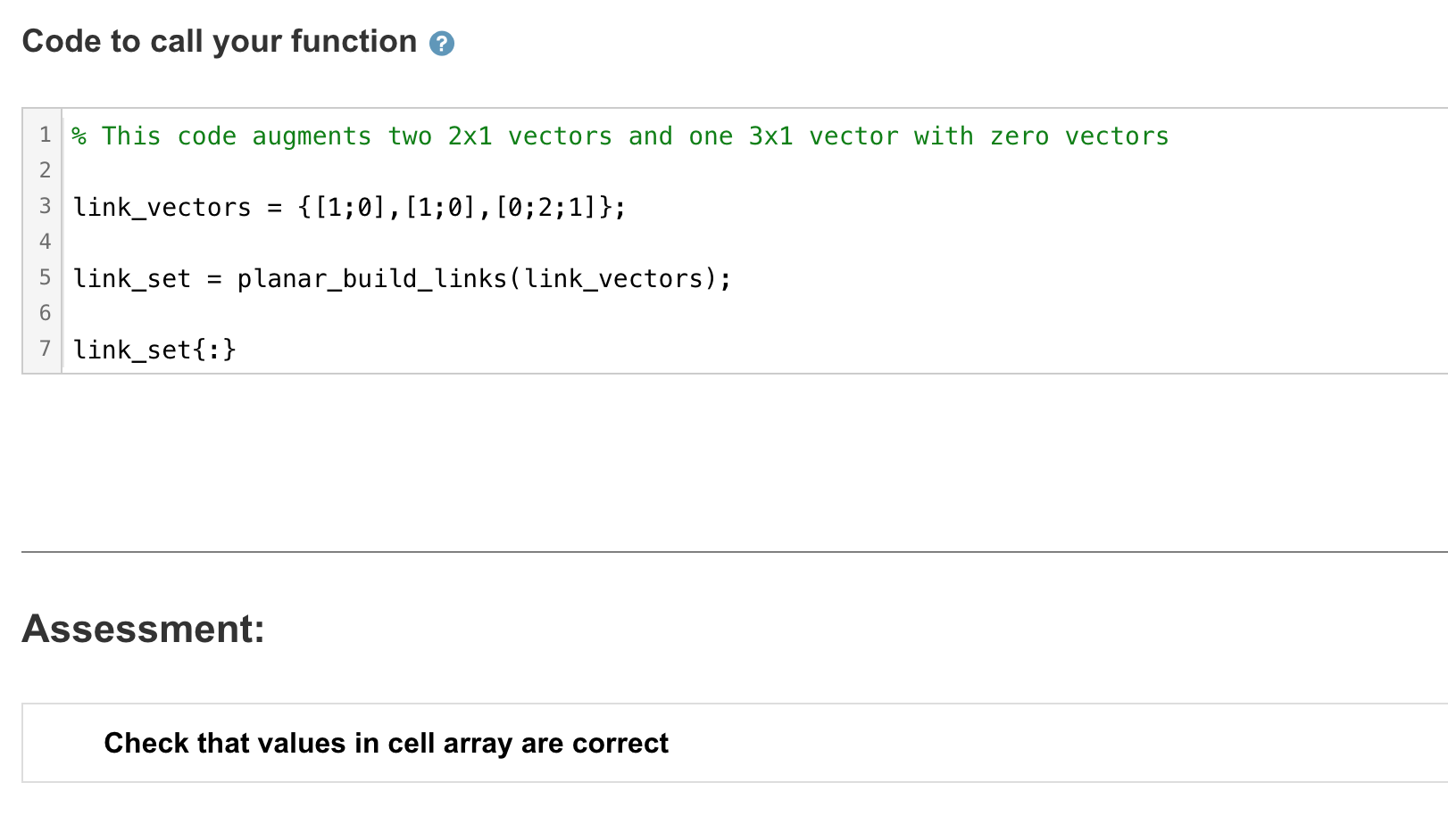 Solved 1 function link_set = | Chegg.com