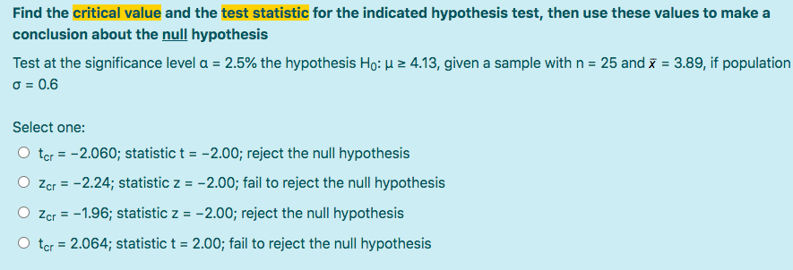 Solved Find the critical value and the test statistic for | Chegg.com