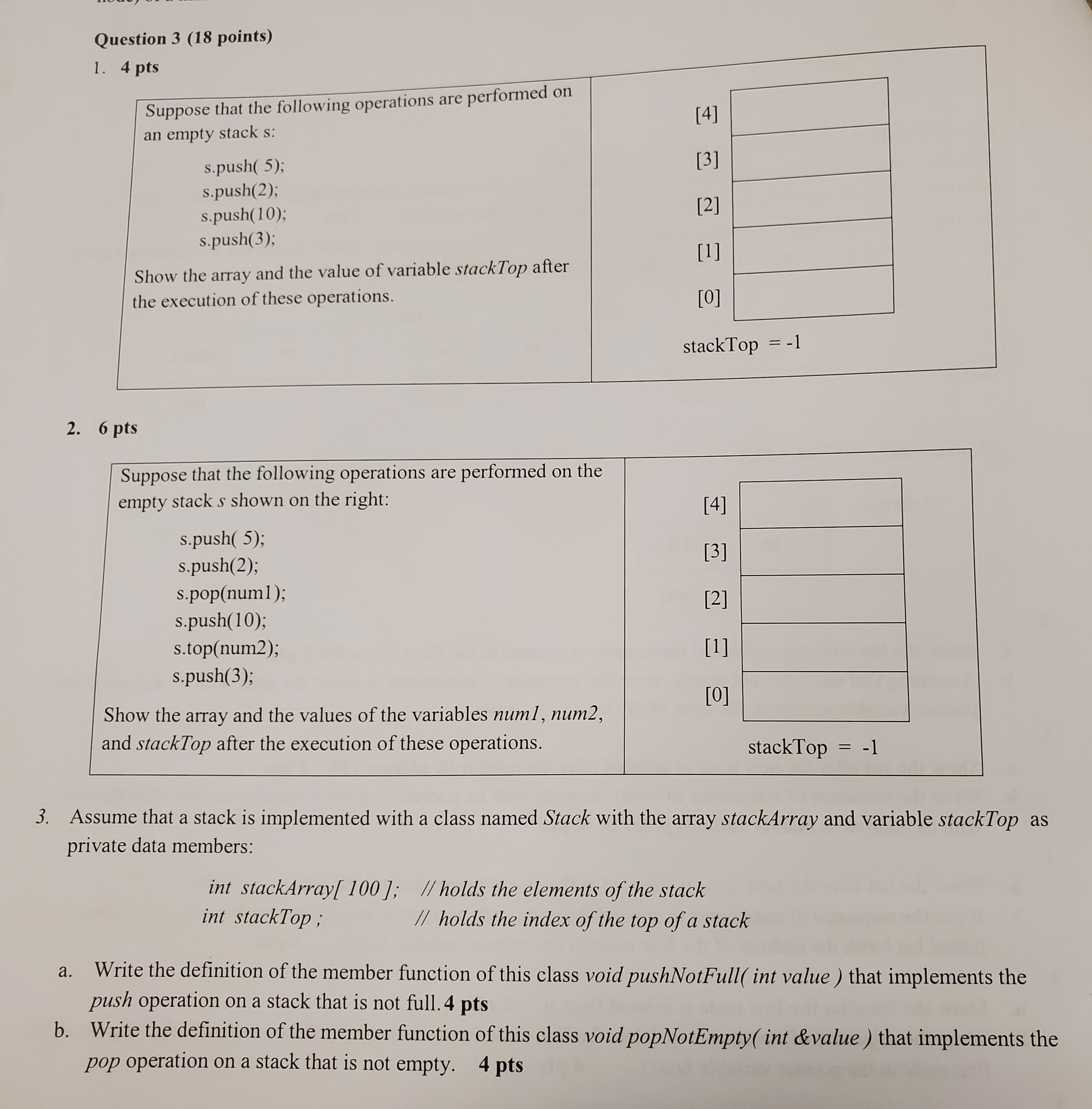 Solved Suppose that the following operations are performed | Chegg.com