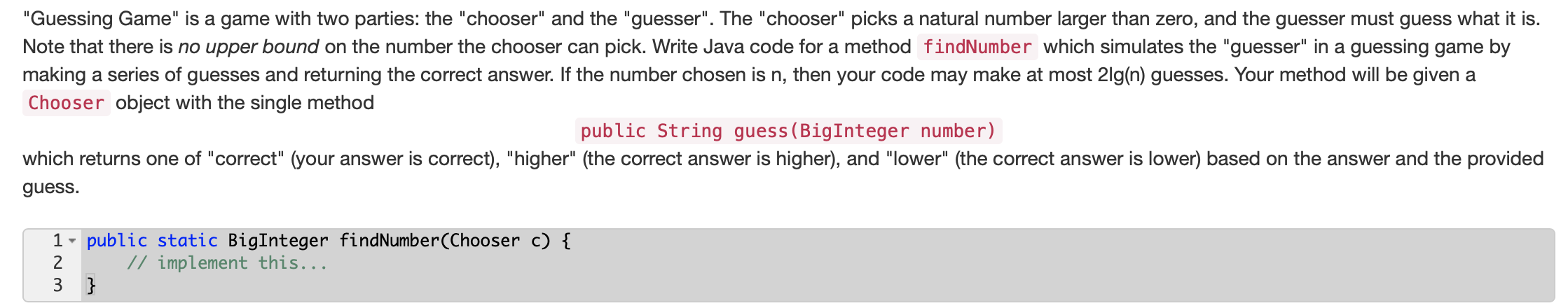 Solved "Guessing Game" is a game with two parties: the | Chegg.com