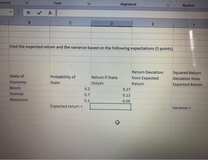 Solved Can someone explain how to find the return deviation, | Chegg.com