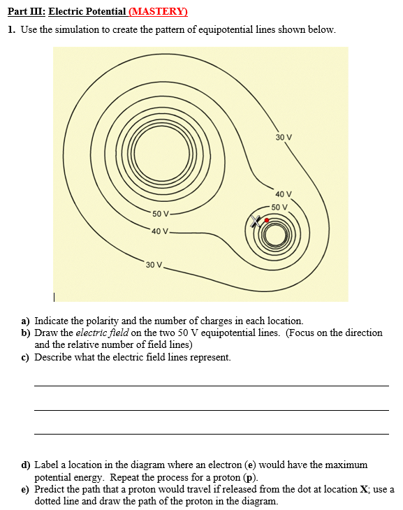 Solved Part III: Electric Potential (MASTERY) 1. Use the | Chegg.com