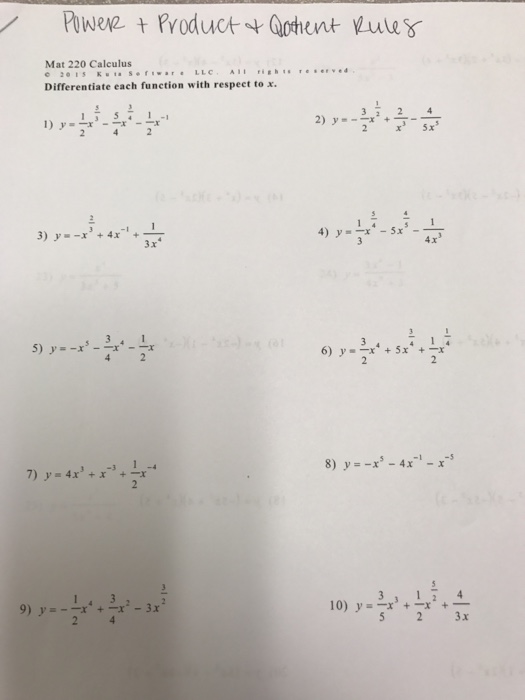 Solved Differentiate each function with respect to x. y = | Chegg.com
