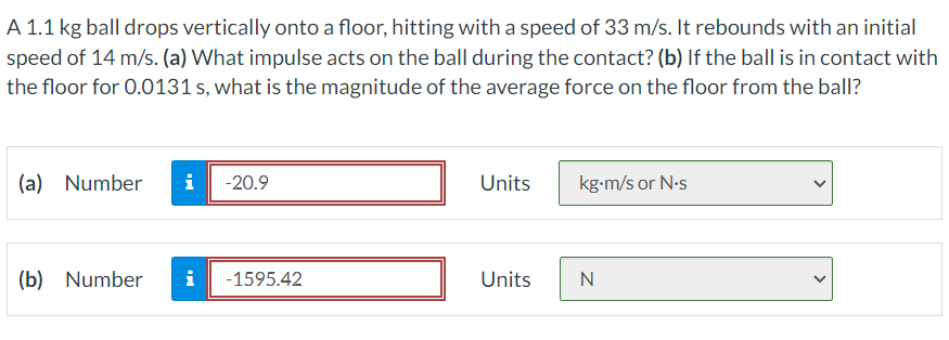 Solved A 1.1 kg ball drops vertically onto a floor, hitting | Chegg.com