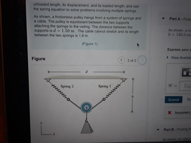 Solved unloaded length, its displacement, and its loaded | Chegg.com