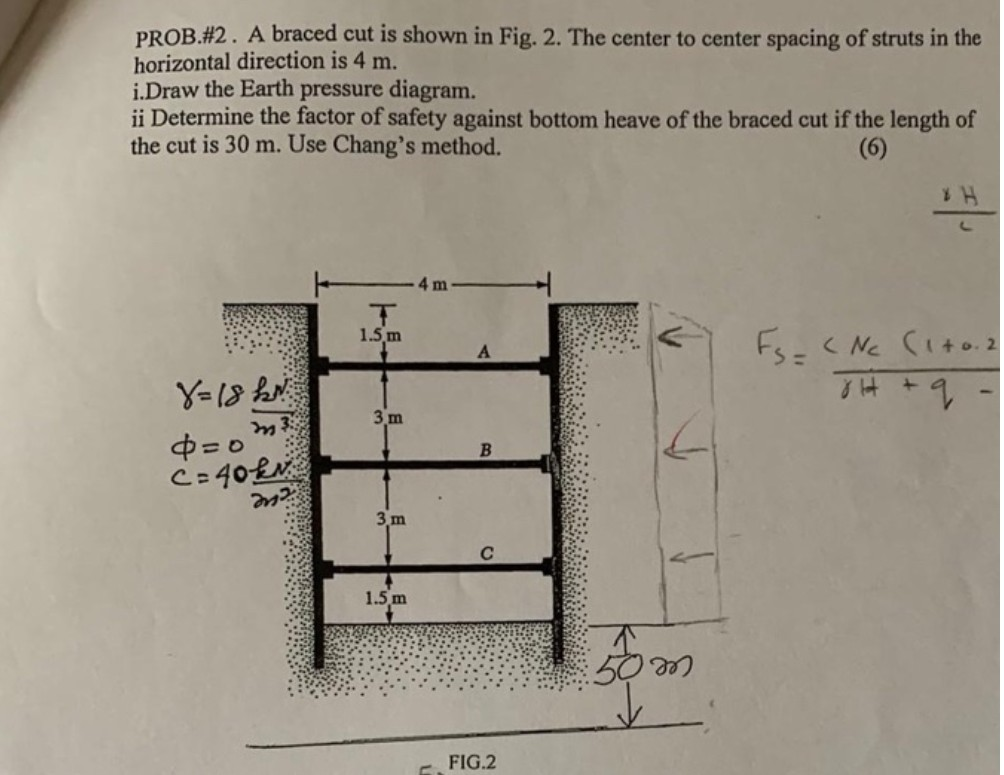 Solved PROB.#2. A braced cut is shown in Fig. 2. The center | Chegg.com
