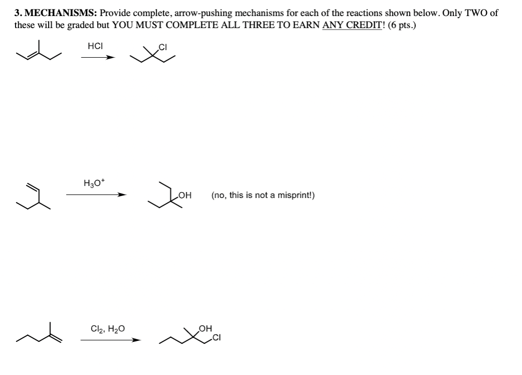 Solved 3. MECHANISMS: Provide complete, arrow-pushing | Chegg.com