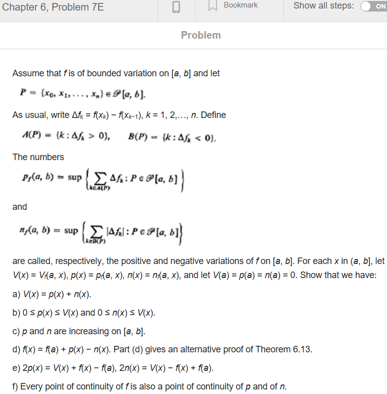 Solved Chapter 6, Problem 7E Bookmark Show all steps: ON | Chegg.com