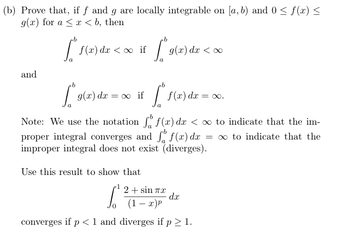 Solved (b) Prove that, if f and g are locally integrable on | Chegg.com