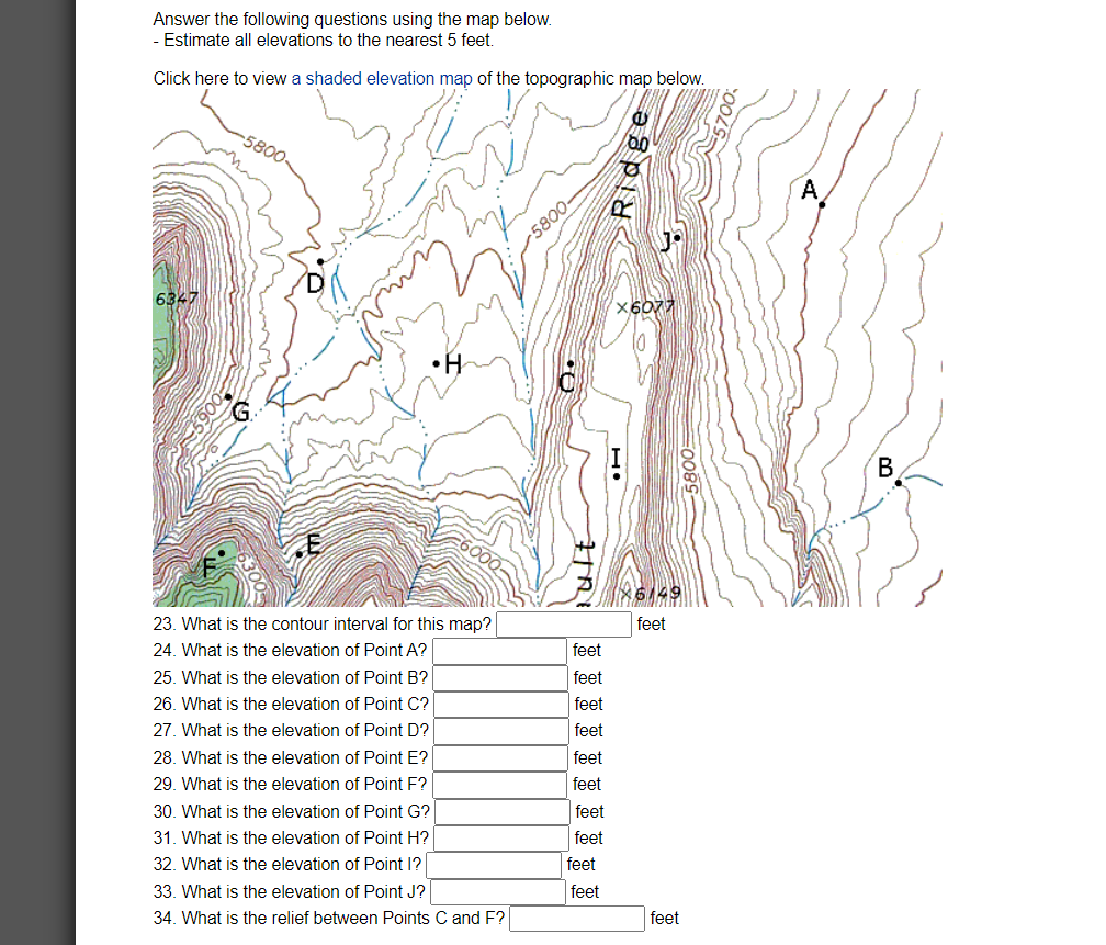 Solved Answer the following questions using the map below. - | Chegg.com