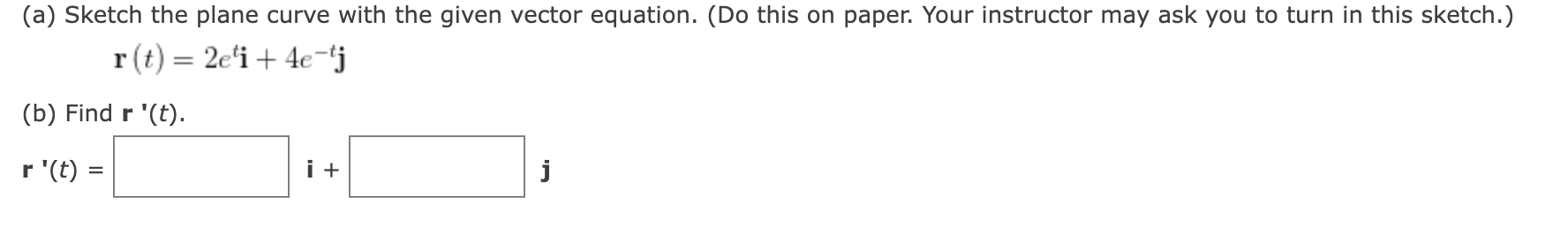 Solved (a) ﻿Sketch the plane curve with the given vector | Chegg.com