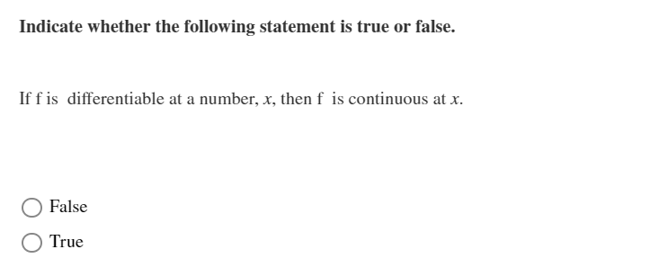 Solved Indicate whether the following statement is true or | Chegg.com