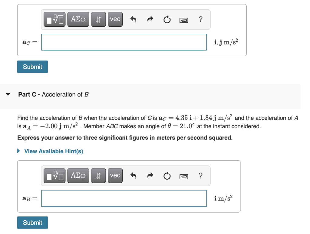 Solved Part A - Acceleration of A Find the acceleration of A | Chegg.com