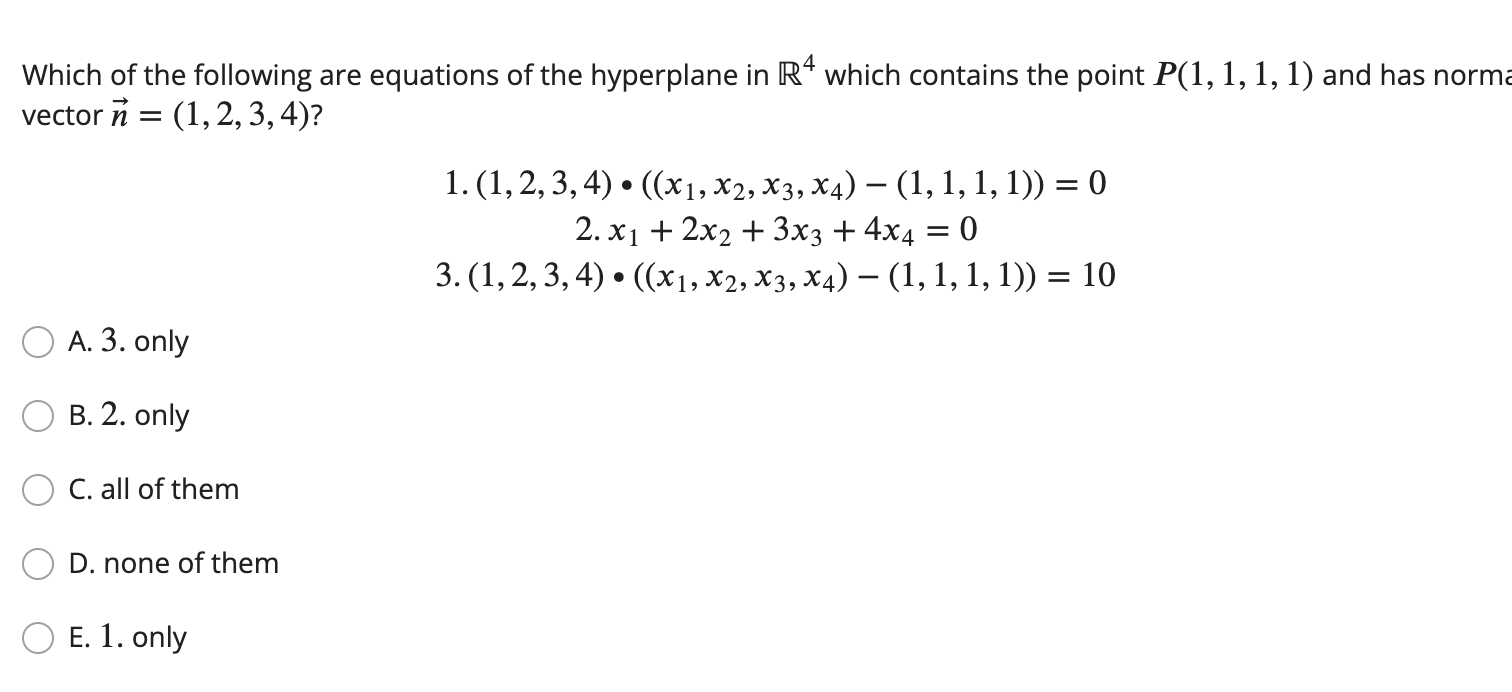Solved Let u=(2,−1,4,3) and v=(1,−1,−1,0). Find u+v A. | Chegg.com