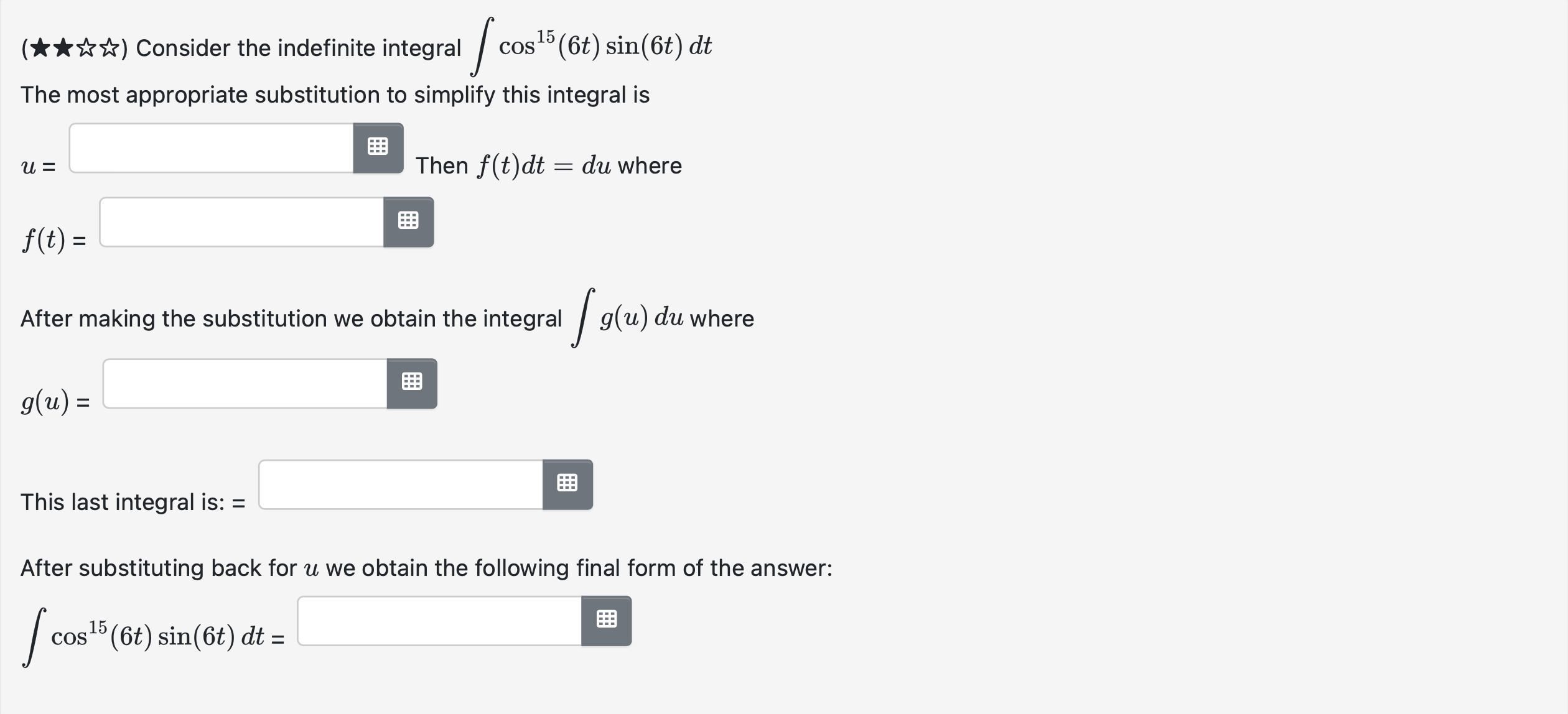 Solved Consider the indefinite integral | Chegg.com