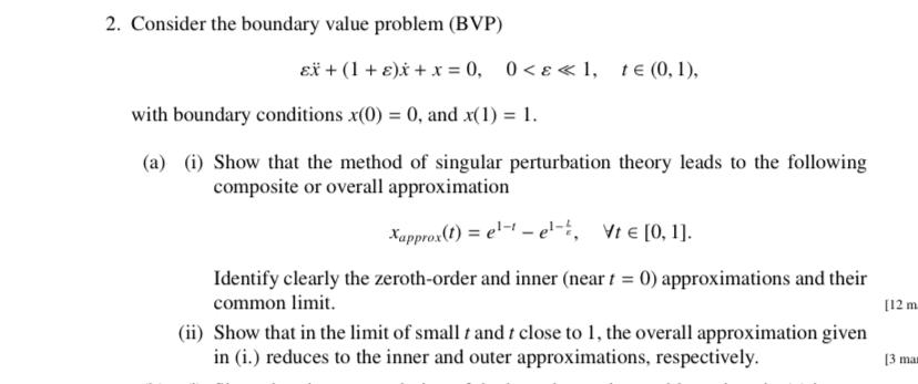 Solved 2. Consider the boundary value problem (BVP) | Chegg.com