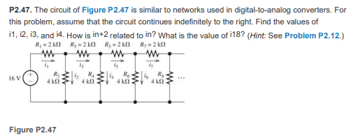 Solved P2.47. The circuit of Figure P2.47 is similar to | Chegg.com