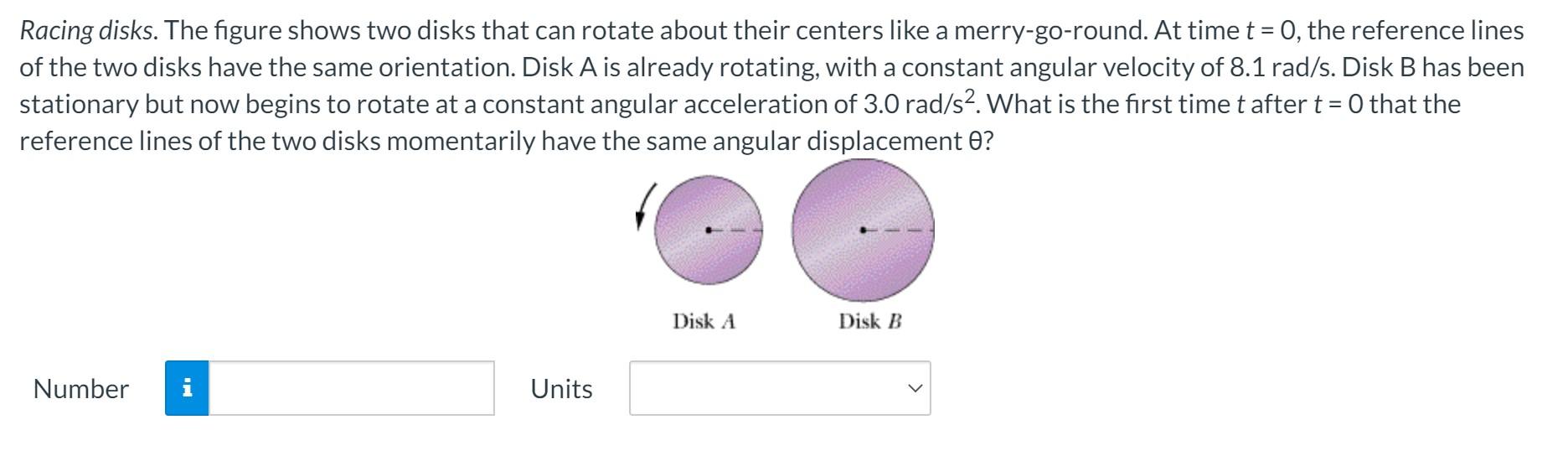 Solved Racing disks. The figure shows two disks that can | Chegg.com