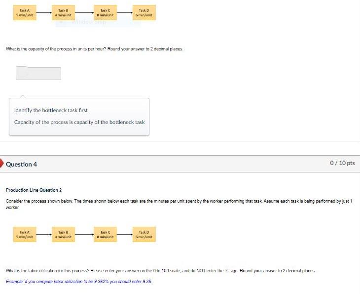 Solved 2 questions What is the capacity of thee process in | Chegg.com