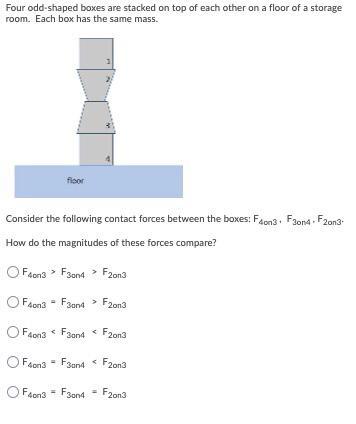 Solved Four odd-shaped boxes are stacked on top of each | Chegg.com