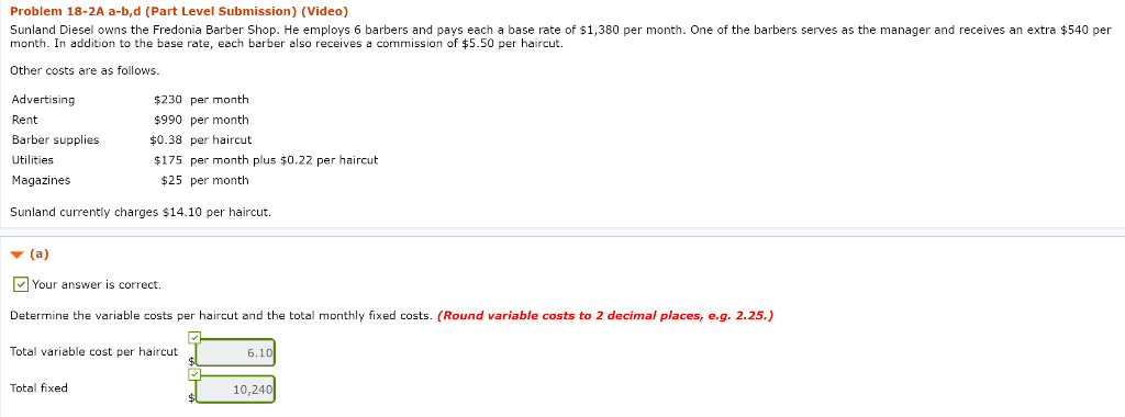 Solved Problem 18-2A a-b,d (Part Level Submission) (Video) | Chegg.com
