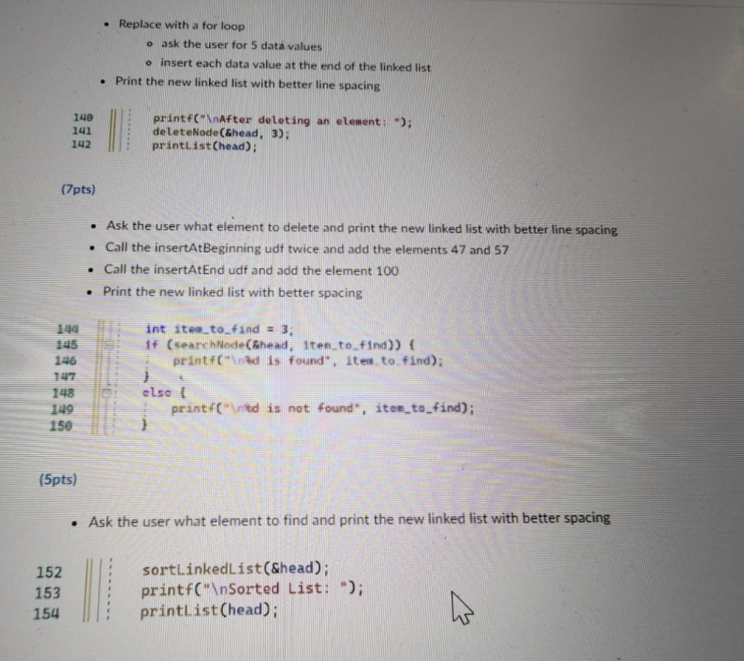 Question 22 ( 20 points) Linked List Code: Finalf | Chegg.com