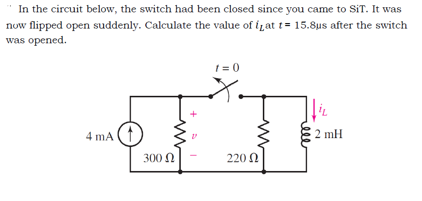 Solved In the circuit below, the switch had been closed | Chegg.com