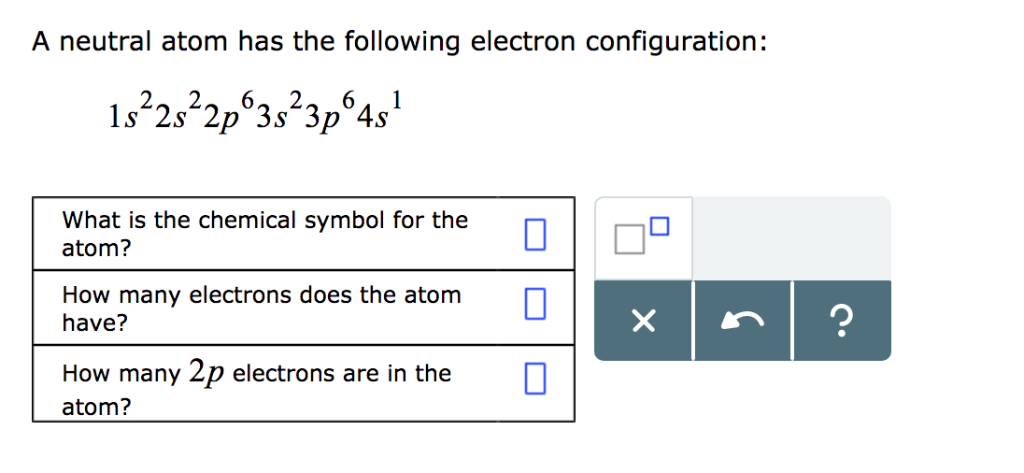 Solved A neutral atom has the following electron | Chegg.com