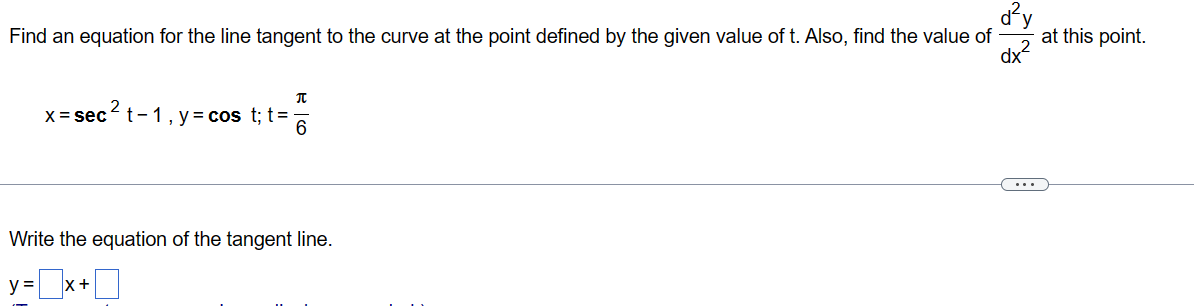 Solved Find an equation for the line tangent to the curve at | Chegg.com