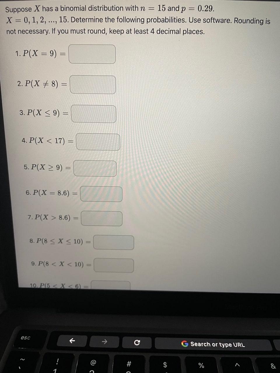 Solved Suppose X has a binomial distribution with n=15 and | Chegg.com