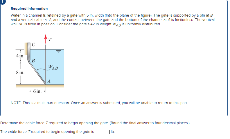 Solved Required Information Water In a channel Is retained | Chegg.com