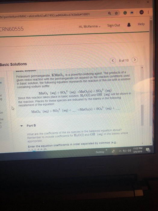 Solved Potassium permanganate, is a powerful oxidizing | Chegg.com