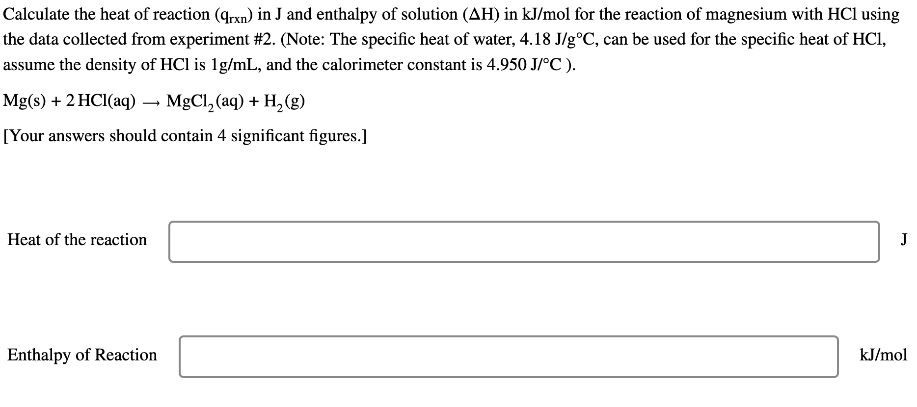 Solved Given the following data solve for the heat of the | Chegg.com