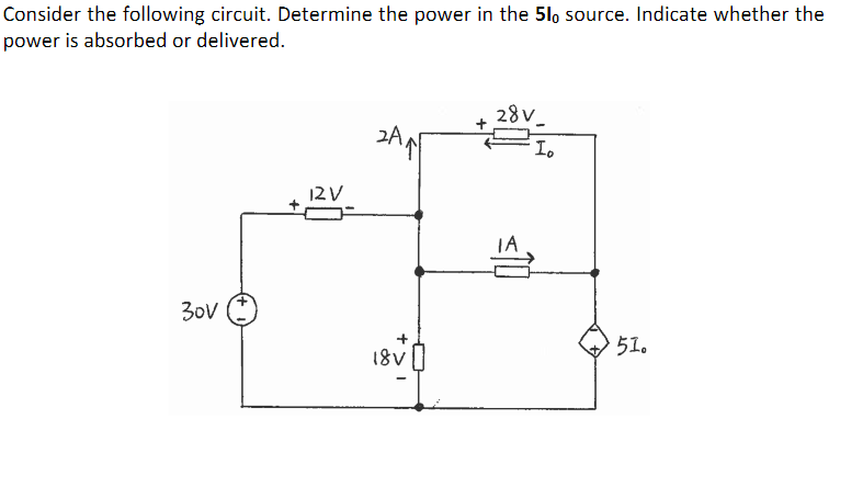 Solved Consider the following circuit. Determine the power | Chegg.com