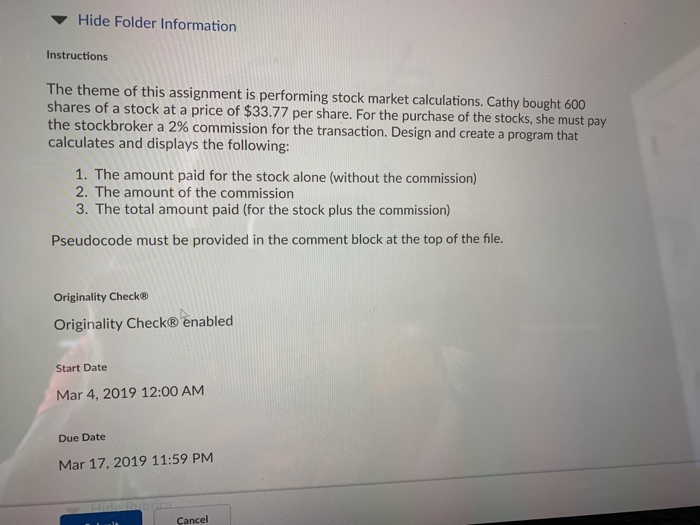 Solved Hide Folder Information Instructions The theme of | Chegg.com
