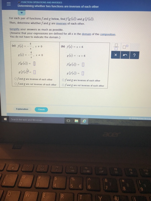 Solved FUNCTION OPERATIONS AND INVERSES Determining whether | Chegg.com Solved FUNCTION OPERATIONS AND INVERSES Determining whether | Chegg.com