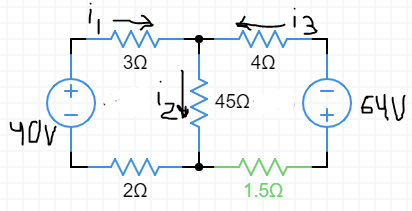 Solved using the branch current method, find currents i1, | Chegg.com