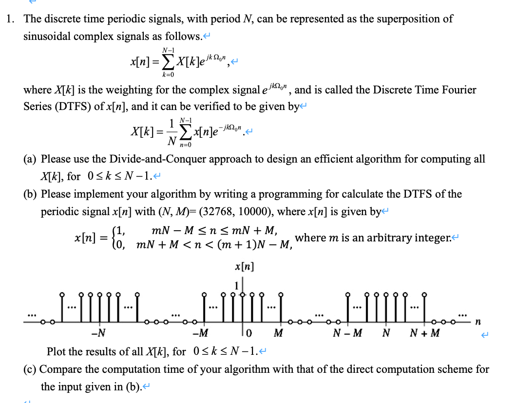1. The discrete time periodic signals, with period N, | Chegg.com